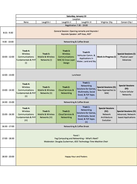 Program At A Glance Ieee Ccnc 2018 Ieee Consumer Communications And Networking Conference