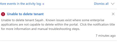 Unable To Delete Azure Ad Tenant Even Though There Are No Errors Showing Microsoft Qanda