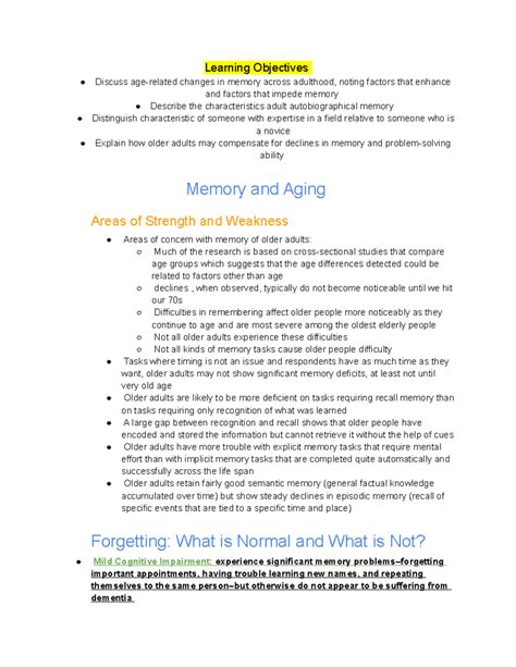 75 The Adult Chapter 7 Memory And Learning Section 75 Book Notes Used By Professor Volitair