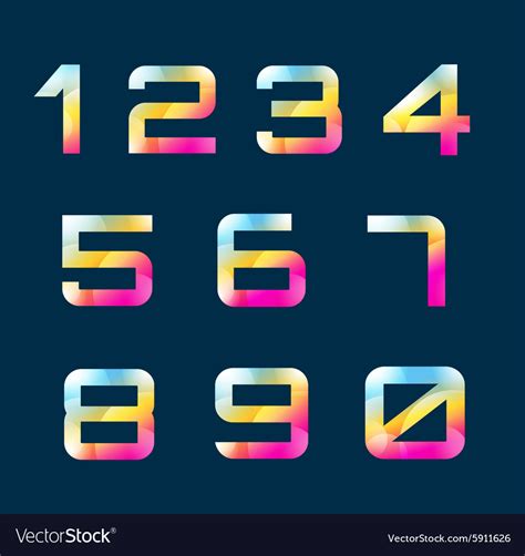 Numbers 1 9 Letters Royalty Free Vector Image Vectorstock