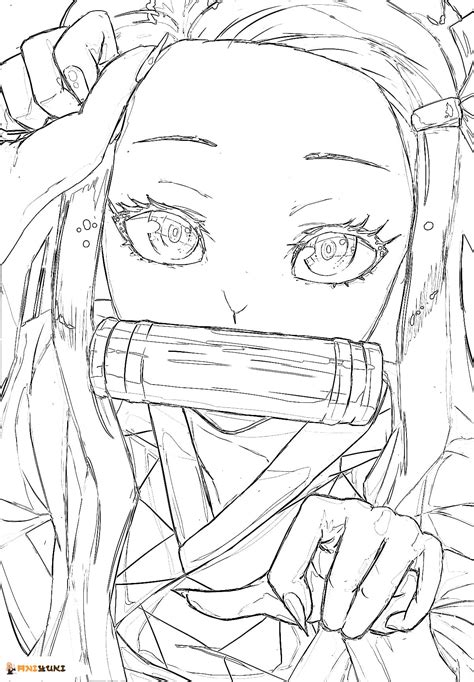 Coloriage Nezuko Kamado Aniyuki Anime Portal