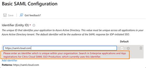 Configure A Saml Application With A Scoped Entity Id In Citrix Cloud