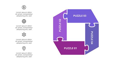 퍼즐 인포그래픽 4가지 요소 프리젠테이션 벡터 일러스트레이션 웹용 템플릿입니다 0명에 대한 스톡 벡터 아트 및 기타 이미지 0명 그래프 금융 Istock