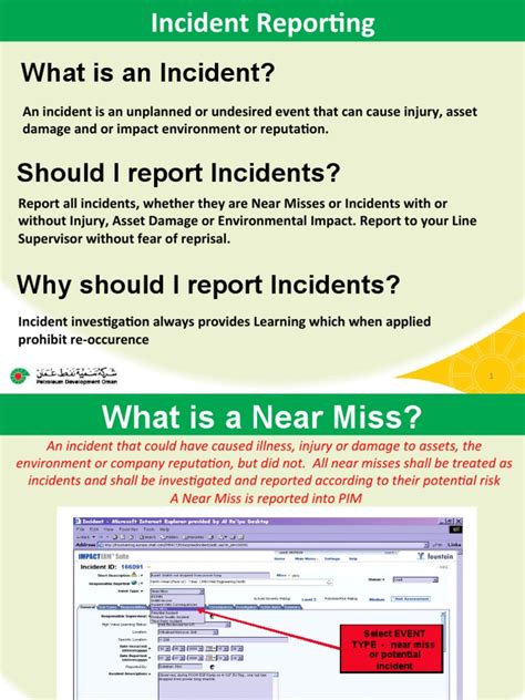 Reporting Incidents Safety Day Slide Pdf