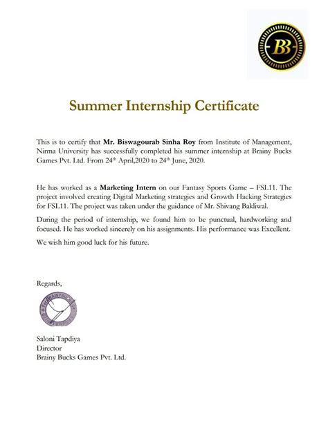 biswagourab sinha roy on linkedin internship marketing intern