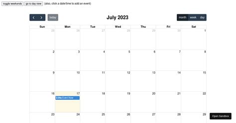 Fullcalendar V4 React Codesandbox
