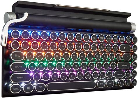 83 Key Typewriter Keyboard Retro Style Wireless Bluetooth Keyboard Classical Punk Round Keys