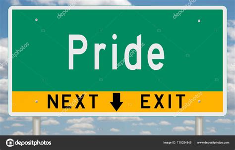 Green Yellow Highway Exit Sign Arrow Pride Stock Photo RexWholster