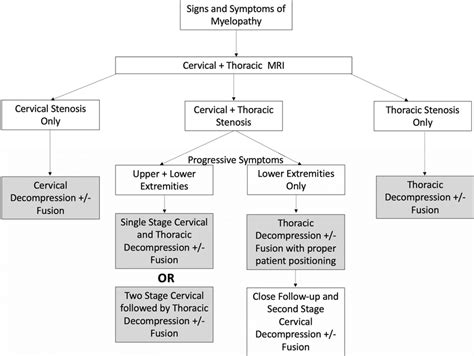 Flow Chart For Treatment Algorithm In Cases Of Cervical And Or Thoracic