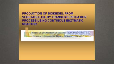 Production Of Biodiesel From Vegetable Oil By Transesterification Process Using Continuous