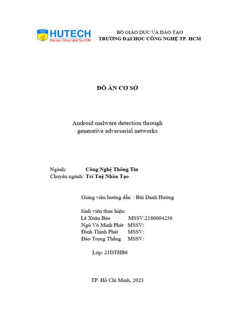 Android Malware Detection Through Generative Adversarial Networks Pdf