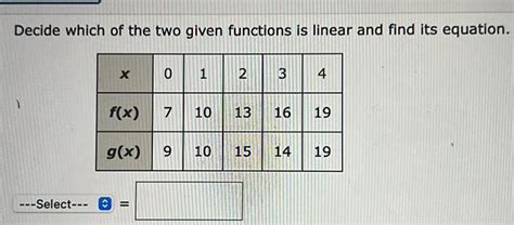 Answered Decide Which Of The Two Given Functions Is Linear And Find