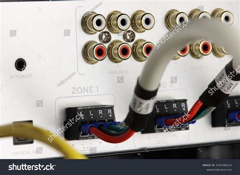 Connecting Audio Amplifier Using Closeup Connectors Stock Photo Shutterstock