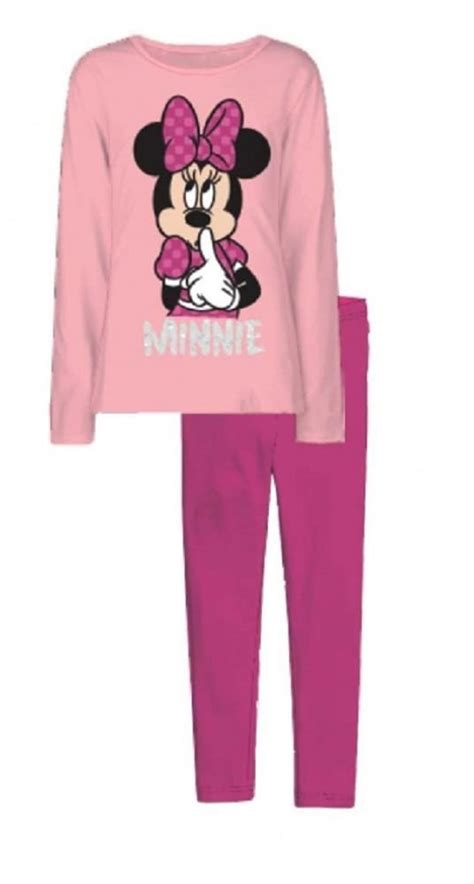 Pijama Copii Cu Maneca Lunga Disney Minnie Mouse Roz 110 116 Cm