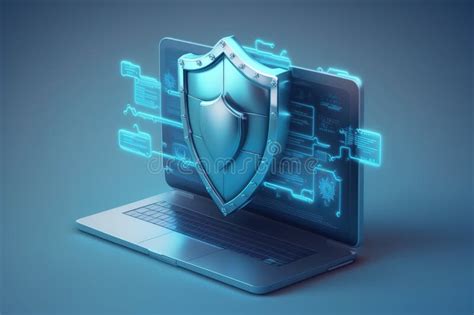 Cyber Security Data Protection Cyber Attacks Concept On Blue Background Database Security