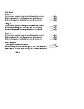 DBQ Organizing Outline By Msmarysunshine Teachers Pay Teachers