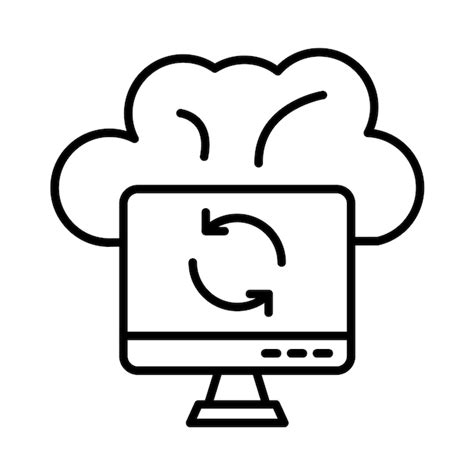 Premium Vector Cloud Sync Line Illustration