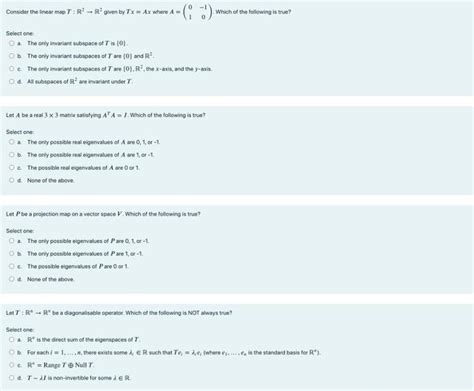 Solved Consider The Linear Map T R2R2 Given By Tx Ax Where Chegg Com