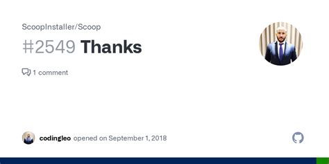 Thanks · Issue 2549 · Scoopinstallerscoop · Github
