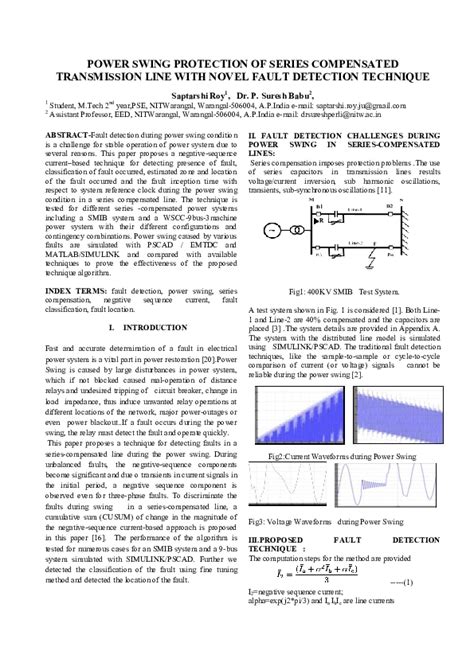 Pdf Power Swing Protection Of Series Compensated Transmission Line