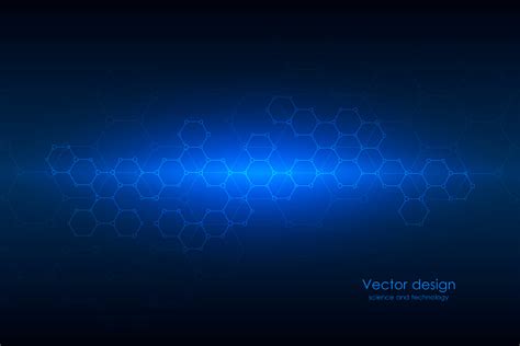 육각형으로 추상적인 기술 및 과학적인 배경입니다 분자 구조 및 통신 과학 기술 및 의료 개념 벡터 일러스트 레이 션 0명에 대한 스톡 벡터 아트 및 기타 이미지 Istock