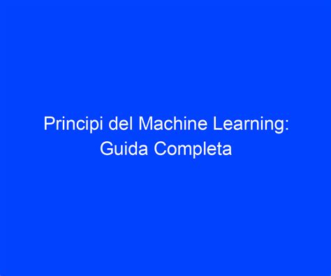 Principi Del Machine Learning Guida Completa Riccardo De Bernardinis