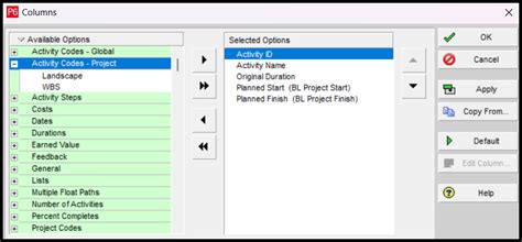 How To Copy Activity Codes From One Project To Another Planning