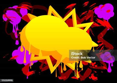 검정 빨강 노랑 보라색 그래피티 말풍선 추상적인 현대 메시징 표지판 거리 예술 장식 토론 아이콘은 도시 회화 스타일로 수행된다 0명에 대한 스톡 벡터 아트 및 기타 이미지
