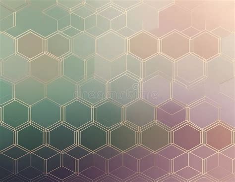 Abstract Hexagon Pattern Soft Hues Geometric Design Background Stock Illustration Illustration