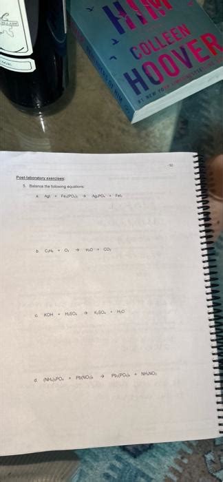 Solved E Lars Age Post Laboratory Exercises 5 Balance The