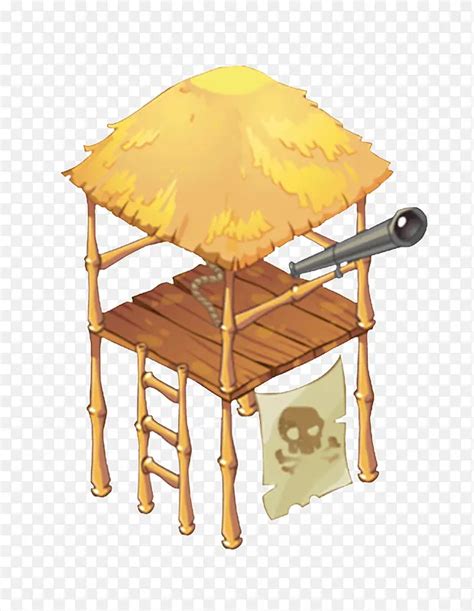 黄色草屋望远镜炮台png图片素材下载图片编号yknjedeq 免抠素材网