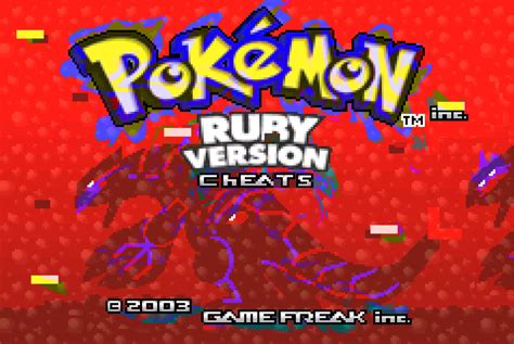 All Pokemon Ruby Cheats Full Tested List All Pokemon Ruby Cheats Full Tested List