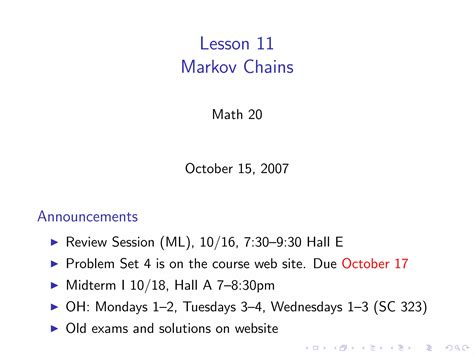 Lesson Markov Chains PDF
