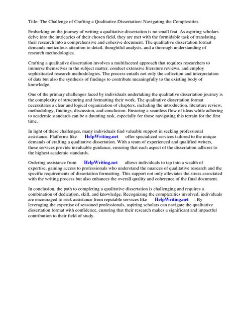 Qualitative Dissertation Format Pdf Qualitative Research Methodology