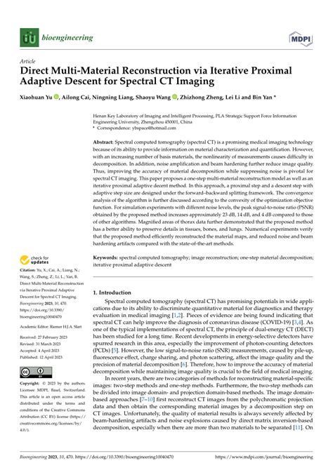 Pdf Direct Multi Material Reconstruction Via Iterative Proximal