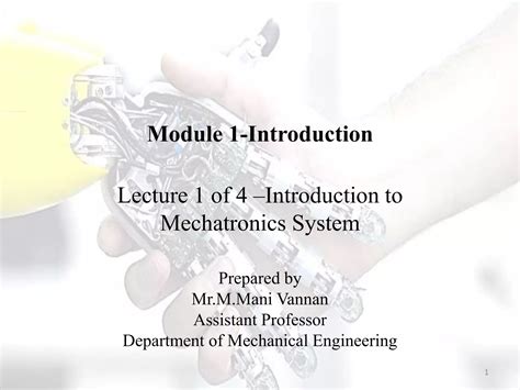 Mechatronics Introduction To Mechatronics System Pdf