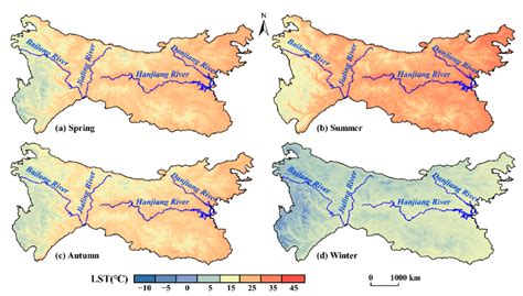 Spatial Distribution Of Multiyear Mean Daytime And Nighttime Lst In