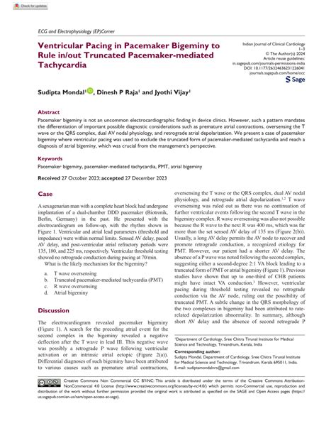 Pdf Ventricular Pacing In Pacemaker Bigeminy To Rule Inout Truncated