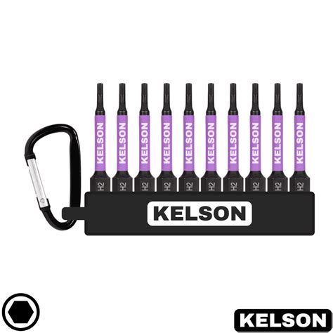10 X 2mm Hex Impact Screwdriver Bit Set 50mm Length Kelson