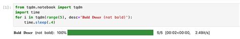 Tqdm Progress Bar Bold Description In Jupyterlab Jupyterlab Jupyter Community Forum