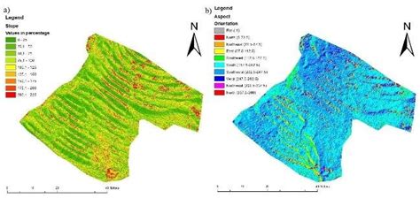Slope Map Left And Aspect Map Right Download Scientific Diagram