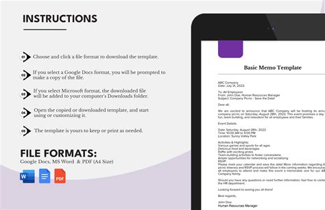 Basic Memo Template In Word PDF Google Docs Download Template Net