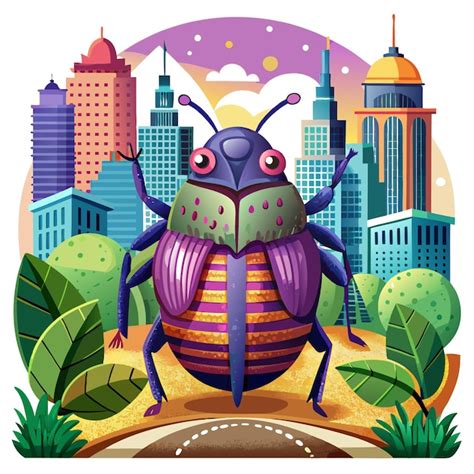 Cockroach Bug Cooperative Stands Forest Vector Premium Ai Generated Vector