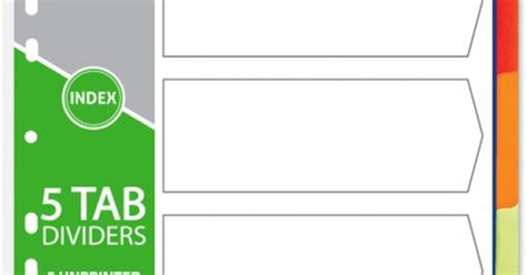 TREELINE Rainbow File Dividers 5 Tab Treeline Online