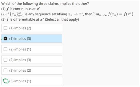 solved which of the following three claims implies the