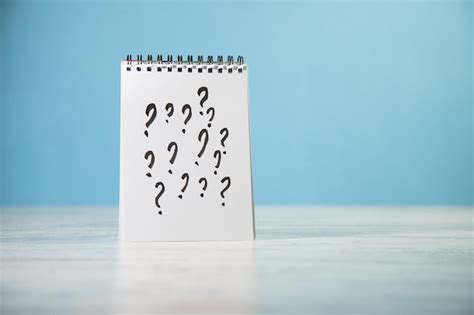 premium photo notepad with question marks