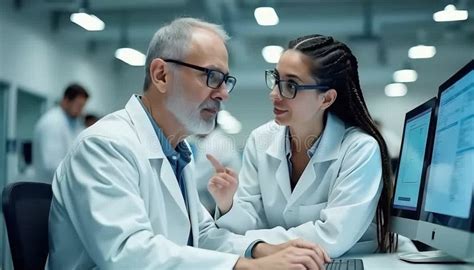 Scientists Work Together In A High Tech Laboratory Stock Footage