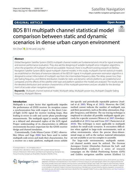 PDF BDS B I Multipath Channel Statistical Model Comparison Between Static And Dynamic