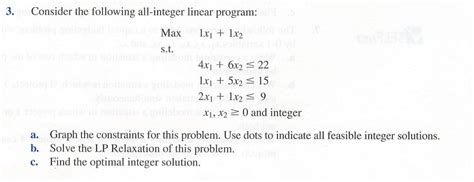 Solved Consider The Following All Integer Linear Program