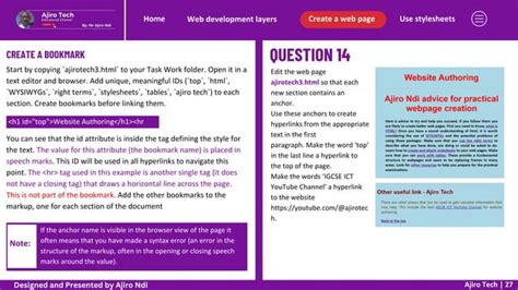 Igcse Ict 0417 0983 Website Authoring Ajiro Tech Pdf Web Design And Html Internet